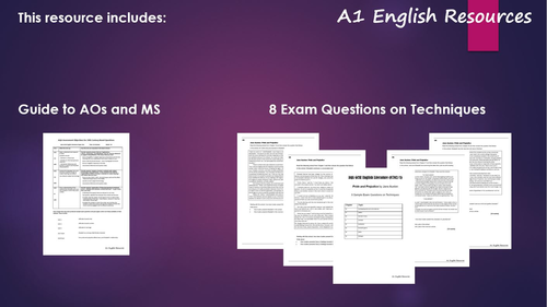Pride and Prejudice Techniques Exam Questions | Teaching Resources