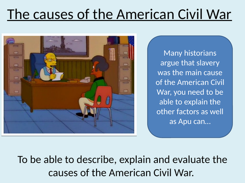 2 lessons on the causes of the American Civil War for the new GCSE ...