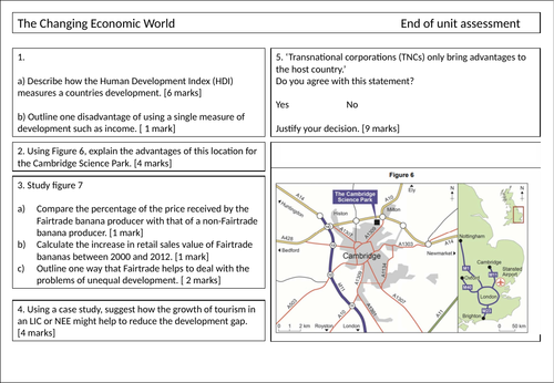 The Changing Economic World AQA 1-9 course (Scheme of learning) - end ...