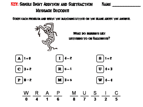 Single Digit Addition and Subtraction Game: Halloween Math Activity ...