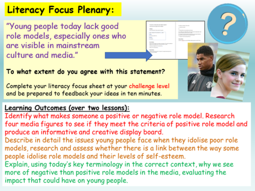 Role Models, Body Image + Self-Esteem | Teaching Resources