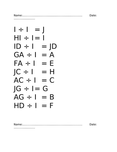 Division Code Breaking Activity | Teaching Resources