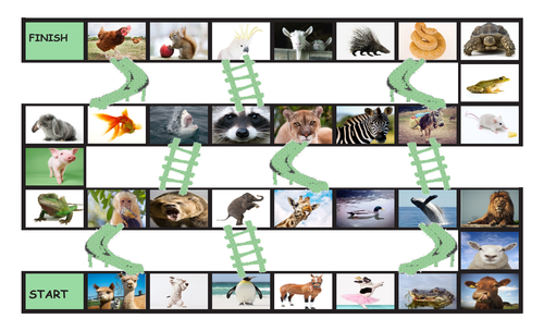 Animals Legal Size Photo Chutes and Ladders Game | Teaching Resources