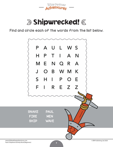FREEBIE: Paul's Shipwreck activity pack for Beginners | Teaching Resources