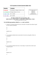 SUVAT equation intro for GCSE science | Teaching Resources