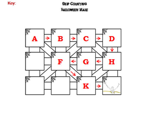 Skip Counting by 2, 3, 4, 5, 10 Game: Halloween Math Maze | Teaching ...