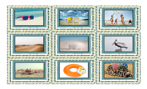 Beach Things and Activities Legal Size Photo Card Game | Teaching Resources