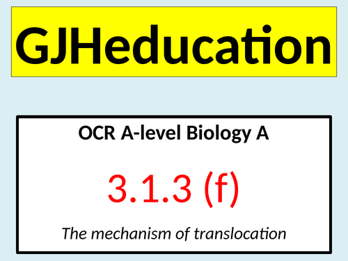 Mechanism of TRANSLOCATION (OCR A-level Biology) | Teaching Resources Mechanism of TRANSLOCATION (OCR A-level Biology) | Teaching Resources