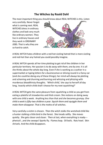 Reciprocal/Guided Reading - The Witches by Roald Dahl Yr 3 & 4 ...
