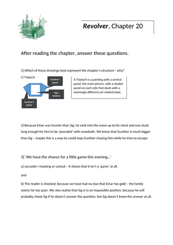 Revolver by Marcus Sedgwick: chapter18-21, with teacher notes and ...