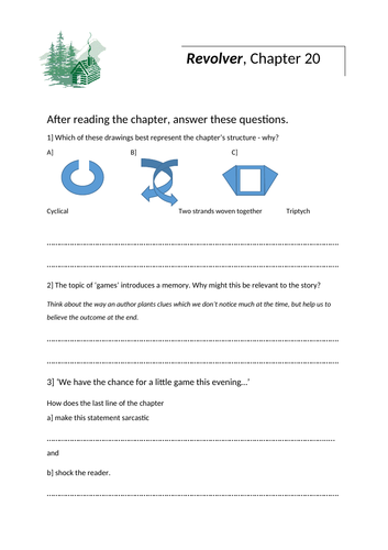 Revolver by Marcus Sedgwick: chapter18-21, with teacher notes and ...