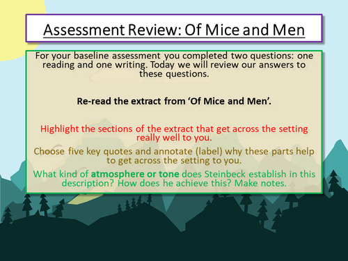 Of Mice and Men - Assessment Review | Teaching Resources