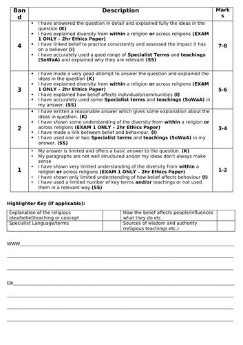 C Question (8 Marks) Feedback Sheet Eduqas / WJEC Religious Studies ... C Question (8 Marks) Feedback Sheet Eduqas / WJEC Religious Studies ...