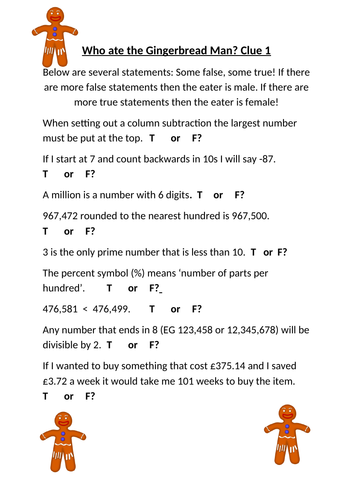 World Maths Day 'Murder' Mystery - Who ate the Gingerbread Man ...