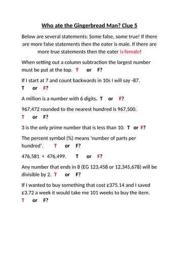 World Maths Day 'Murder' Mystery - Who ate the Gingerbread Man ...
