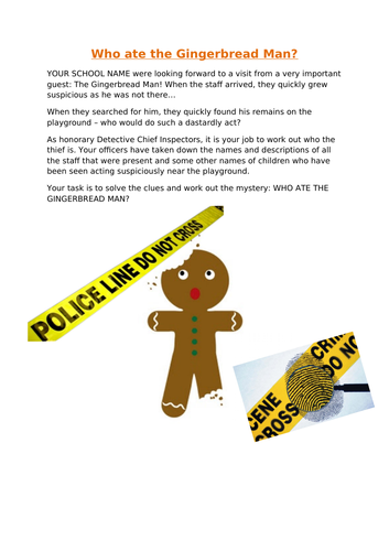 World Maths Day 'Murder' Mystery - Who ate the Gingerbread Man ...