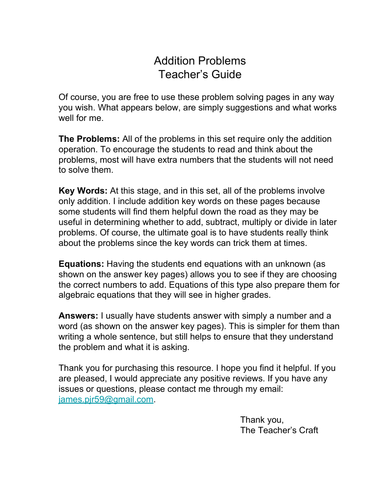 Addition Word Problems Set (With Keywords and Extra Numbers) | Teaching ...