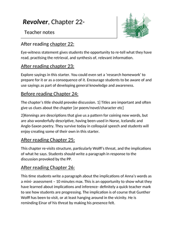 Revolver, by Marcus Sedgwick: chapter 22-26 with a mini assessment ...