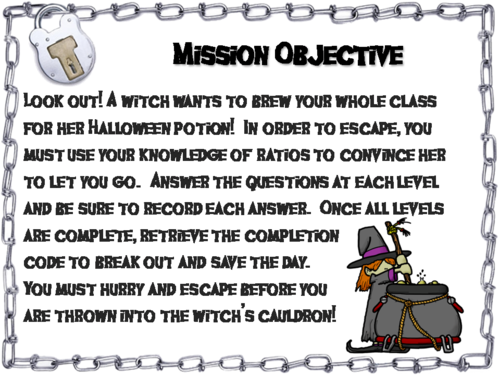 Equivalent Ratios Game: Escape Room Halloween Math Activity | Teaching ...
