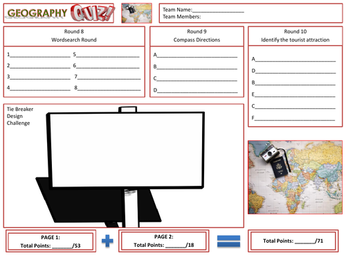 End of Year Geography Quiz | Teaching Resources