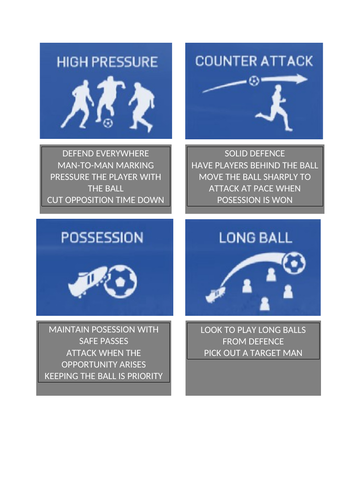 Football - FIFA tactic cards | Teaching Resources