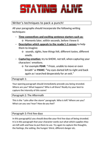 Hatchet, by Gary Paulsen. Full scheme of work. National 4/ BGE ...