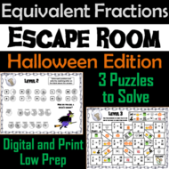 Equivalent Fractions Escape Room Halloween Math Activity | Teaching ...