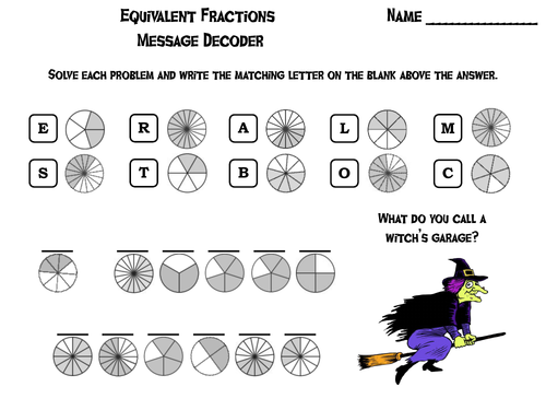 Equivalent Fractions Game: Halloween Math Activity | Teaching Resources