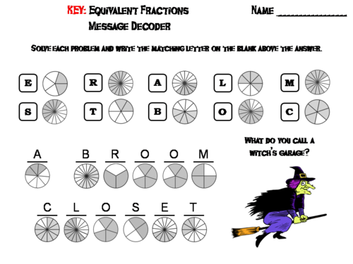 Equivalent Fractions Game: Halloween Math Activity | Teaching Resources