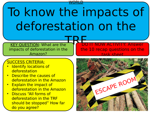 Tropical Rainforest Escape Room | Teaching Resources