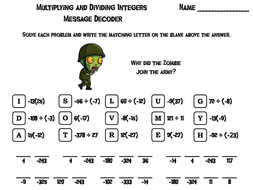 Multiplying and Dividing Integers Game: Halloween Math Activity ...
