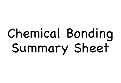 Chemical Bonding Bundle | Teaching Resources