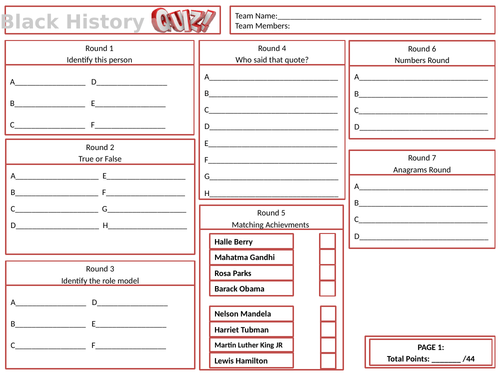 Black History Month BLM | Teaching Resources