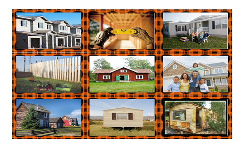 Houses and Apartments Types-Features Legal Size Photo Card Game ...