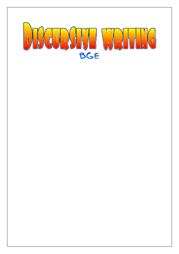 Discursive Writing Unit for BGE with support PowerPoint - ready to ...