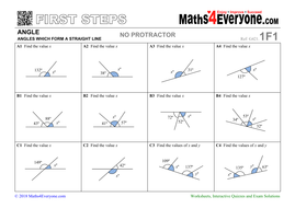 Angles on a Straight Line (Worksheets with Answers) | Teaching Resources
