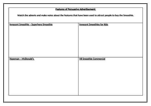 English Y3 Persuasive Writing Whole Unit of Work | Teaching Resources
