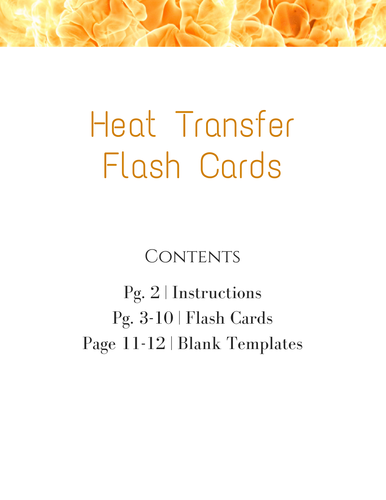 Heat Transfer Flash Cards | Teaching Resources