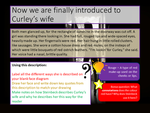 Of Mice and Men - Curley's Wife | Teaching Resources