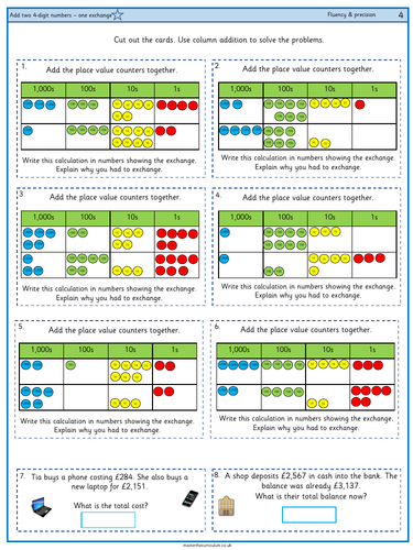 Year 4- Week 1 - Addition and Subtraction Differentiated Worksheets ...