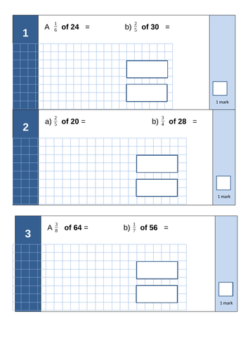 Arithmetic fraction of a number Year 5 or 6 | Teaching Resources