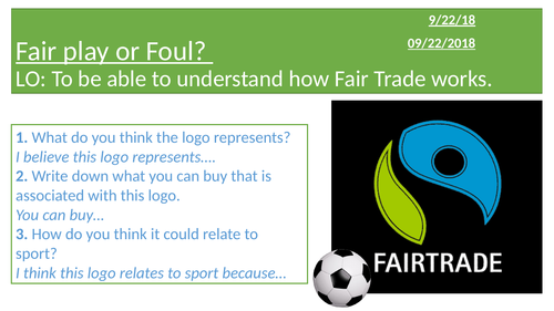Fairtrade Lesson about Football | Teaching Resources