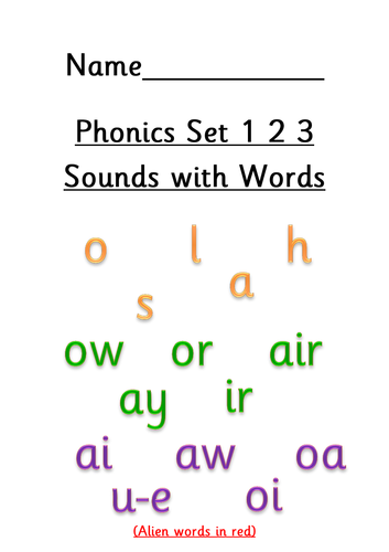 Phonics Set 1 2 3 Sounds with Words RWI | Teaching Resources