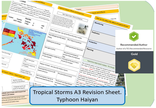 AQA GCSE 9-1 : Typhoon Haiyan, Tropical Storms, A3 Double Sided ...