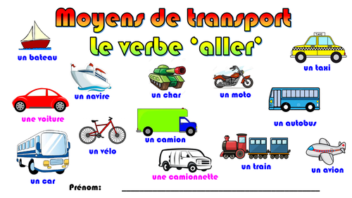 Primary French: Transport and the verb 'aller' (Key Stage 2) | Teaching ...
