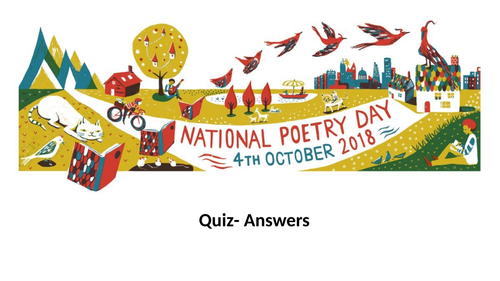 NATIONAL POETRY DAY - QUIZ | Teaching Resources