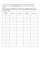 Decimal game--round the dice | Teaching Resources
