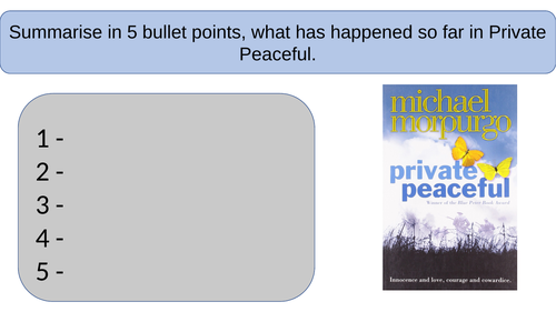 Private Peaceful - Sergeant Hanley Vs Charlie Peaceful | Teaching Resources