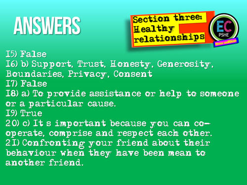 RSE PSHE Assessment | Teaching Resources