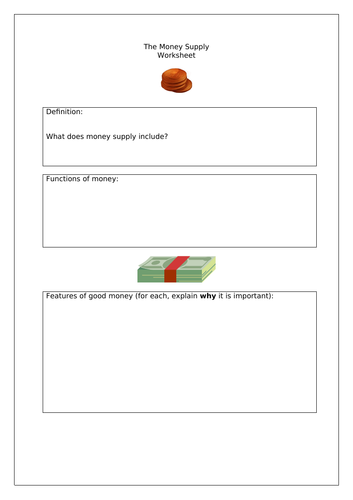 Money Supply and Interest rates | Teaching Resources